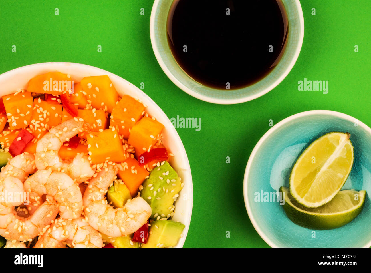 Hawaiian Shrimp or Prawn Poke Bowl With Sweet Potatoes Avocado And ...