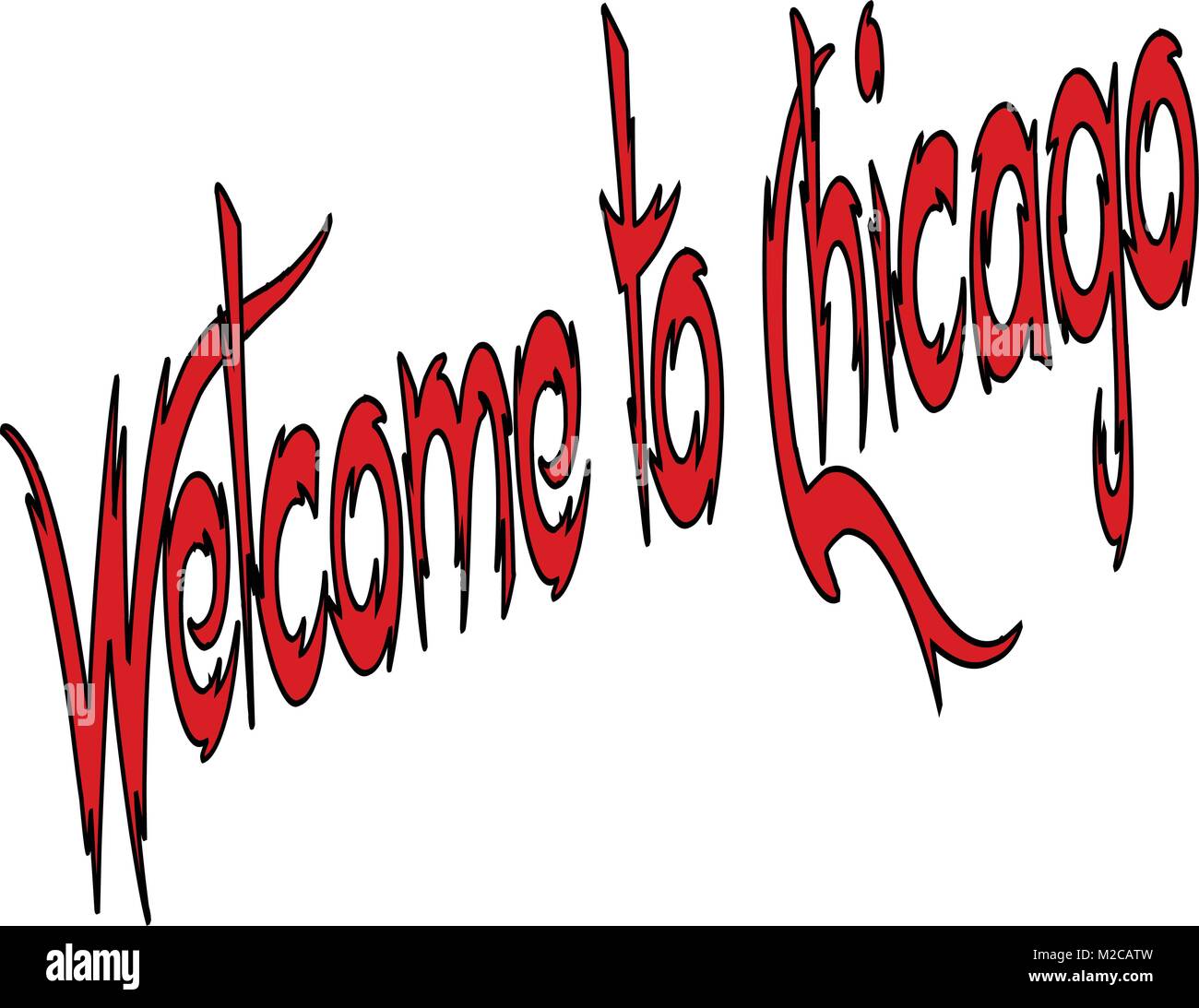 Welcome to Chicago text sign illustration on white background Stock ...