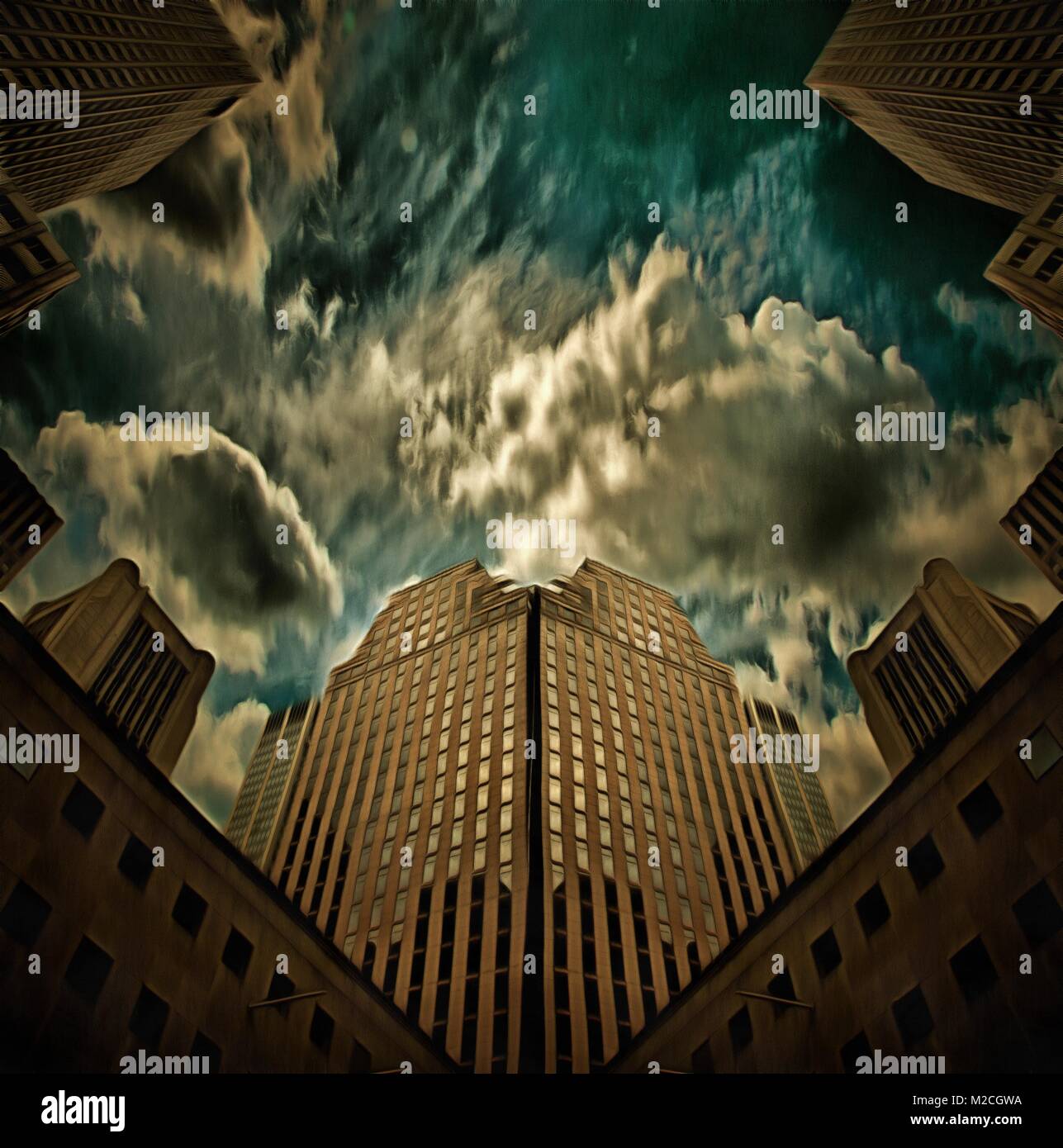 Clouds above buildings Stock Photo - Alamy