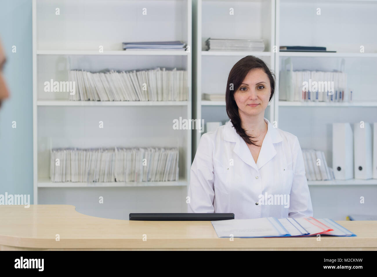Hallway the emergency room and outpatient hospital and woman ...