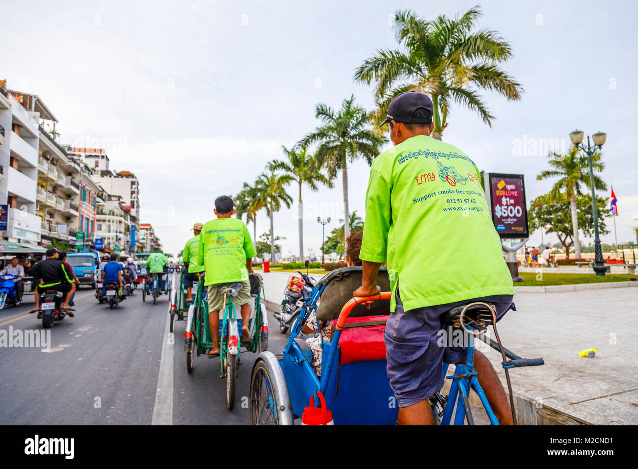Local cycle rickshaws on a tourist city tour ricksaw excursion on ...