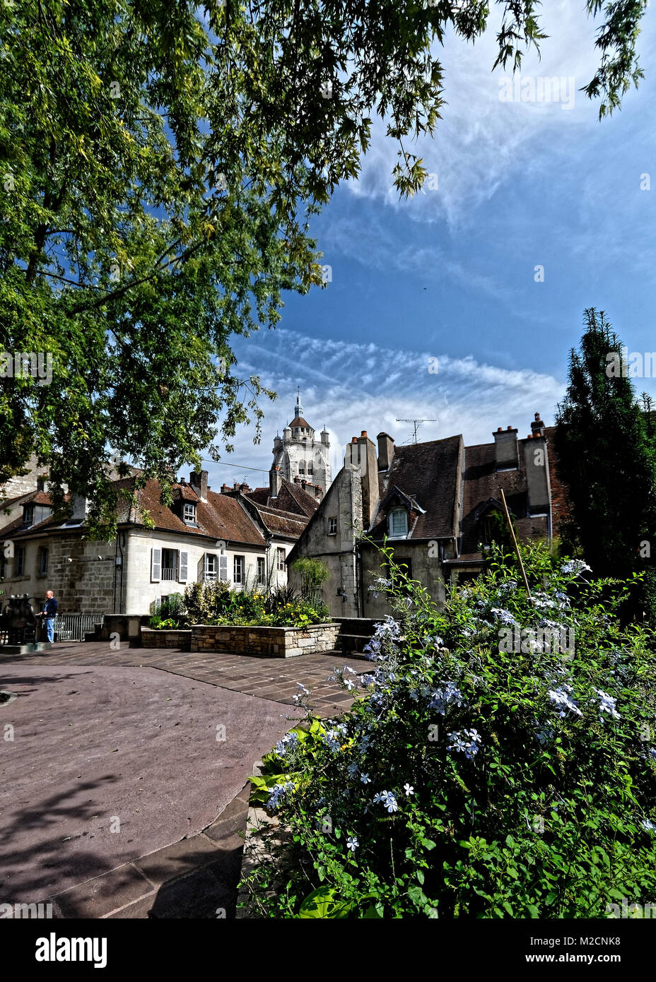 There are gardens and pleasant aspects to walk in Dole, France Stock ...