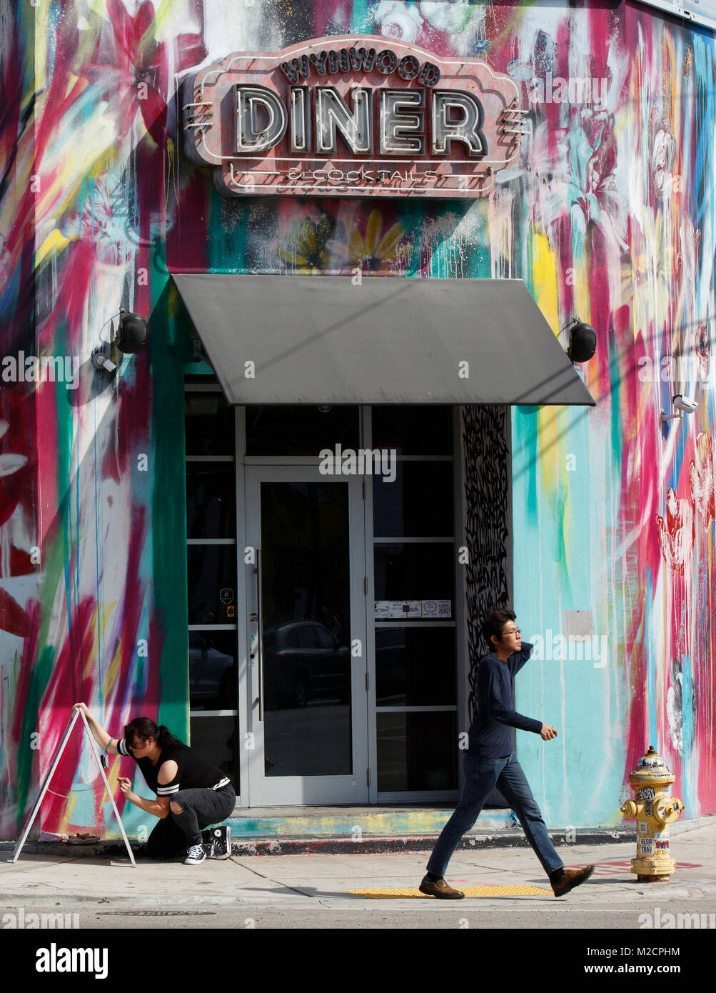 Wynwood Walls graffiti art exhibition installation, Miami, Florida ...