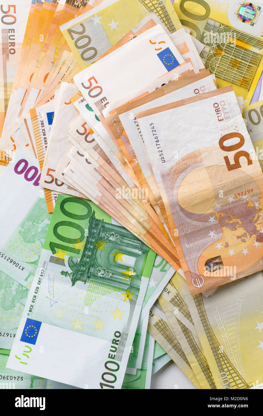 different euros money cash banknotes in background Stock Photo - Alamy