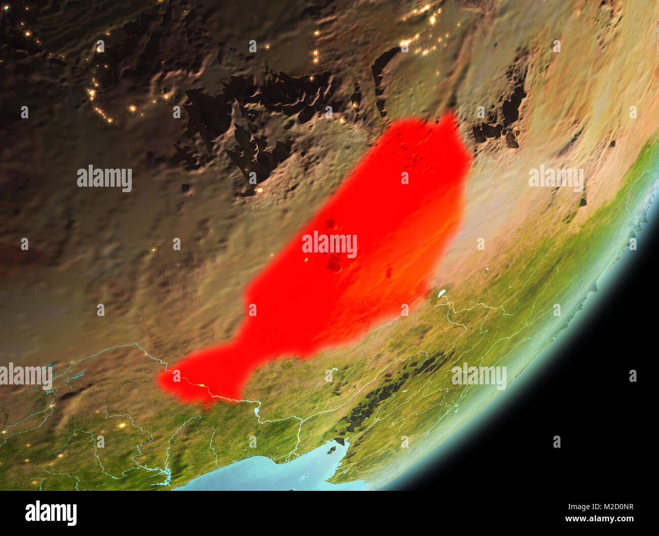 Highlighted satellite image of niger hi-res stock photography and ...