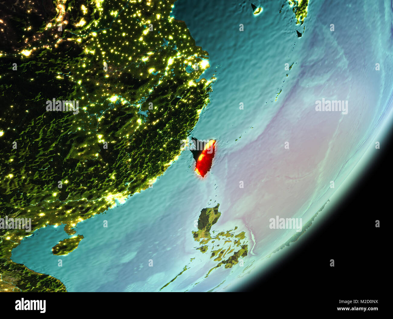 Space view taiwan highlighted hi-res stock photography and images - Alamy