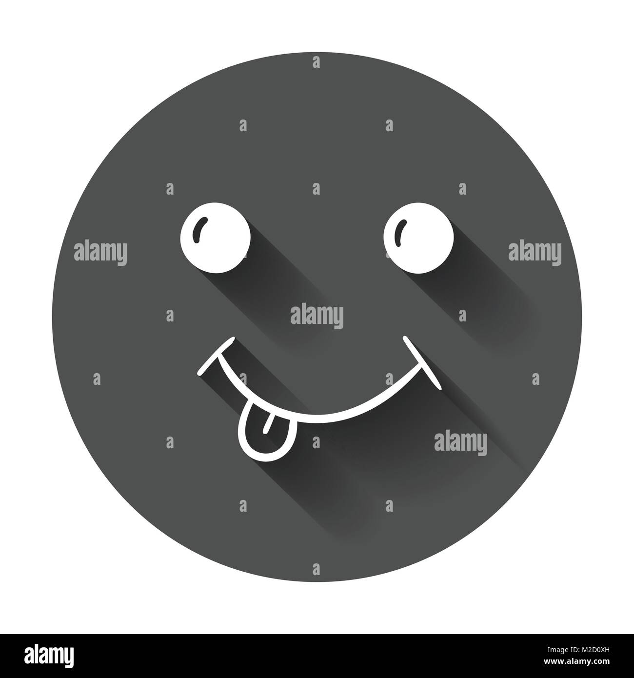 Simple smile with tongue vector icon. Hand drawn face doodle ...
