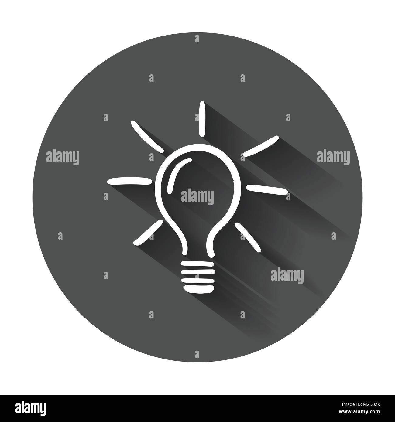 Light bulb icon sketch in vector. Hand drawn idea doodle sign. Vector ...