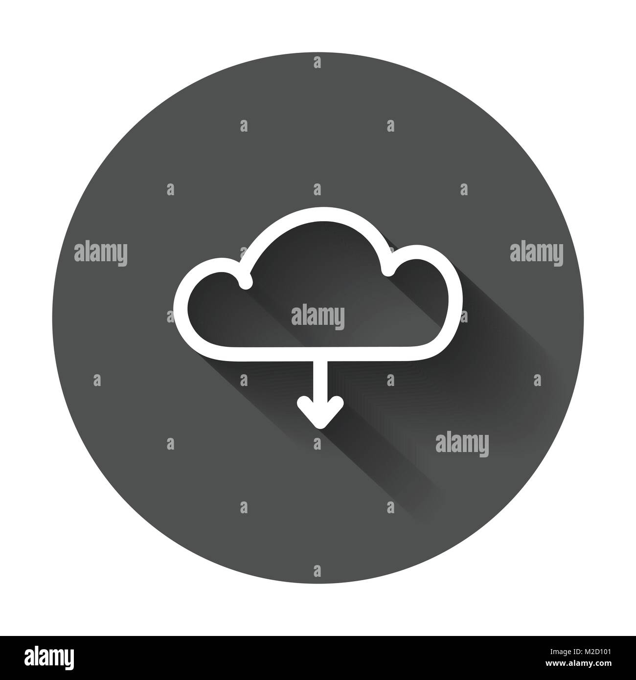 Cloud line icon. Internet download symbol. Flat vector illustration ...
