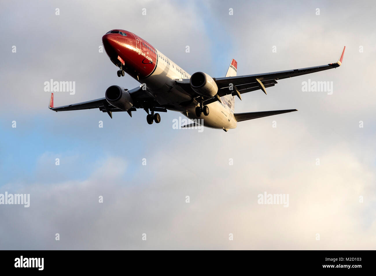A Norweigan Air Shuttle Boeing 737-800 aircraft on final approach to ...