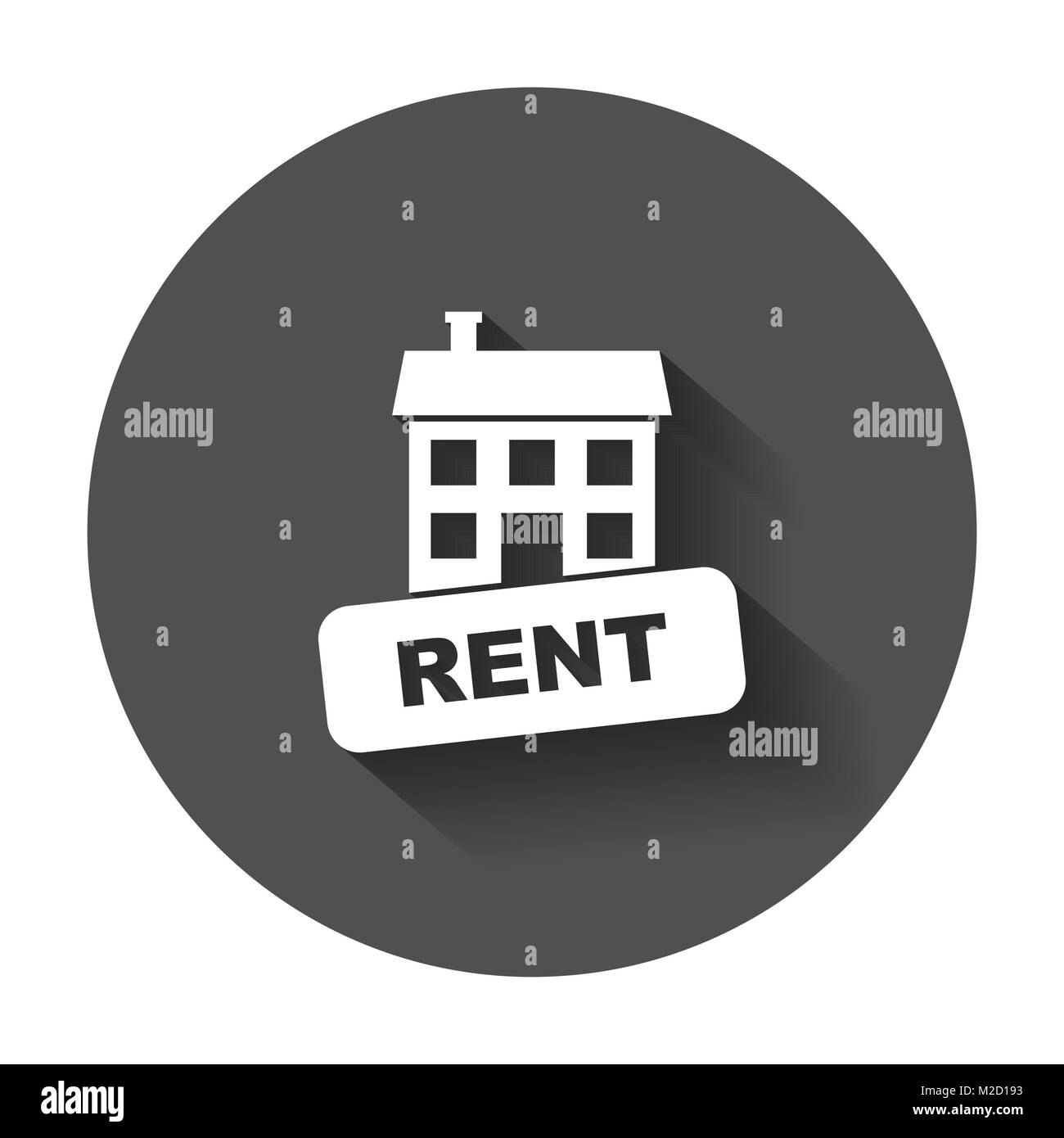 House for rent. Vector illustration in flat style with long shadow ...