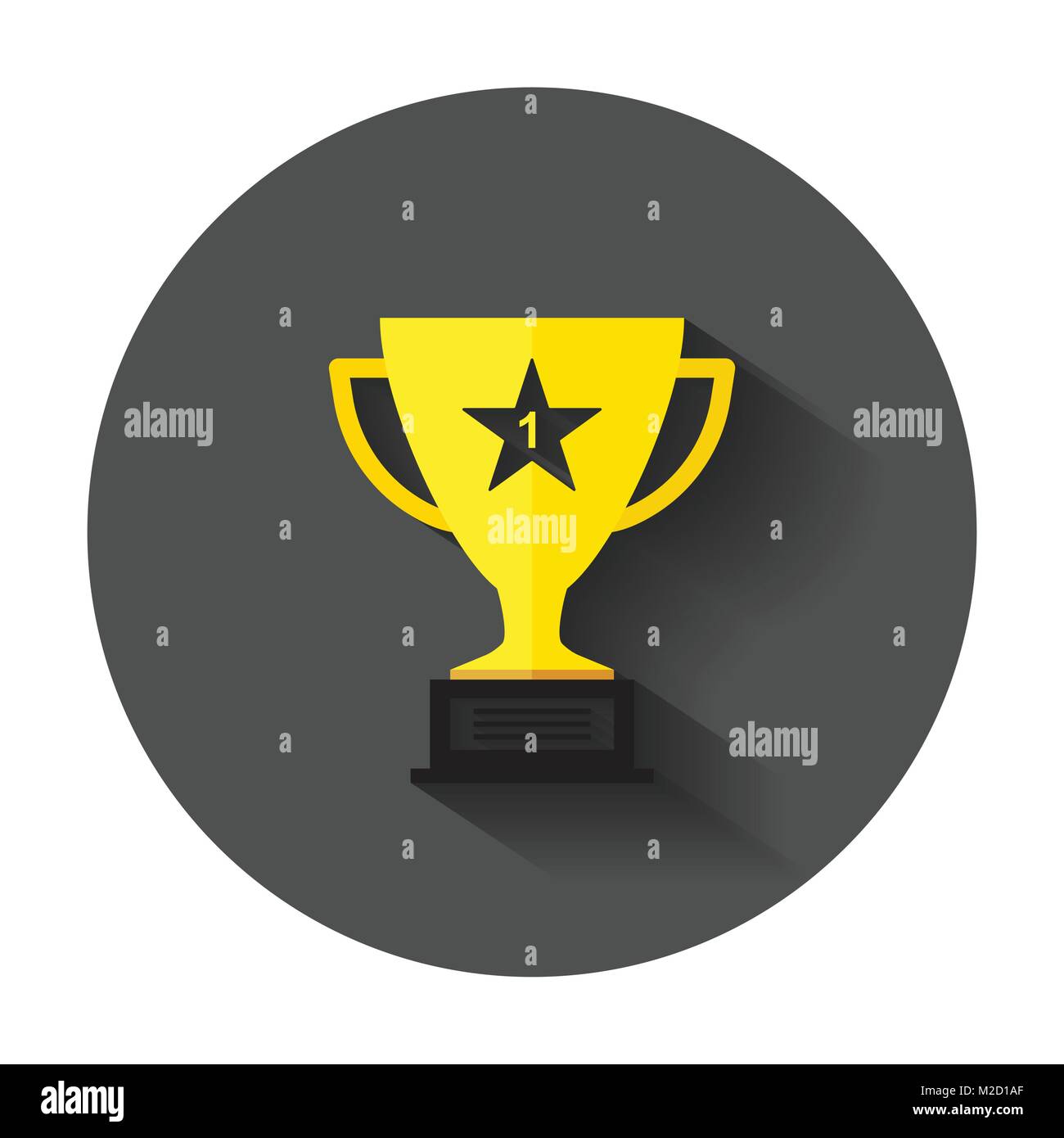 Trophy cup flat vector icon. Simple winner symbol. Illustration with ...