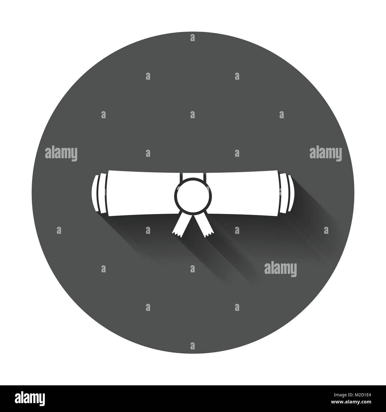 Diploma rolled scroll flat design icon. Finish education symbol ...