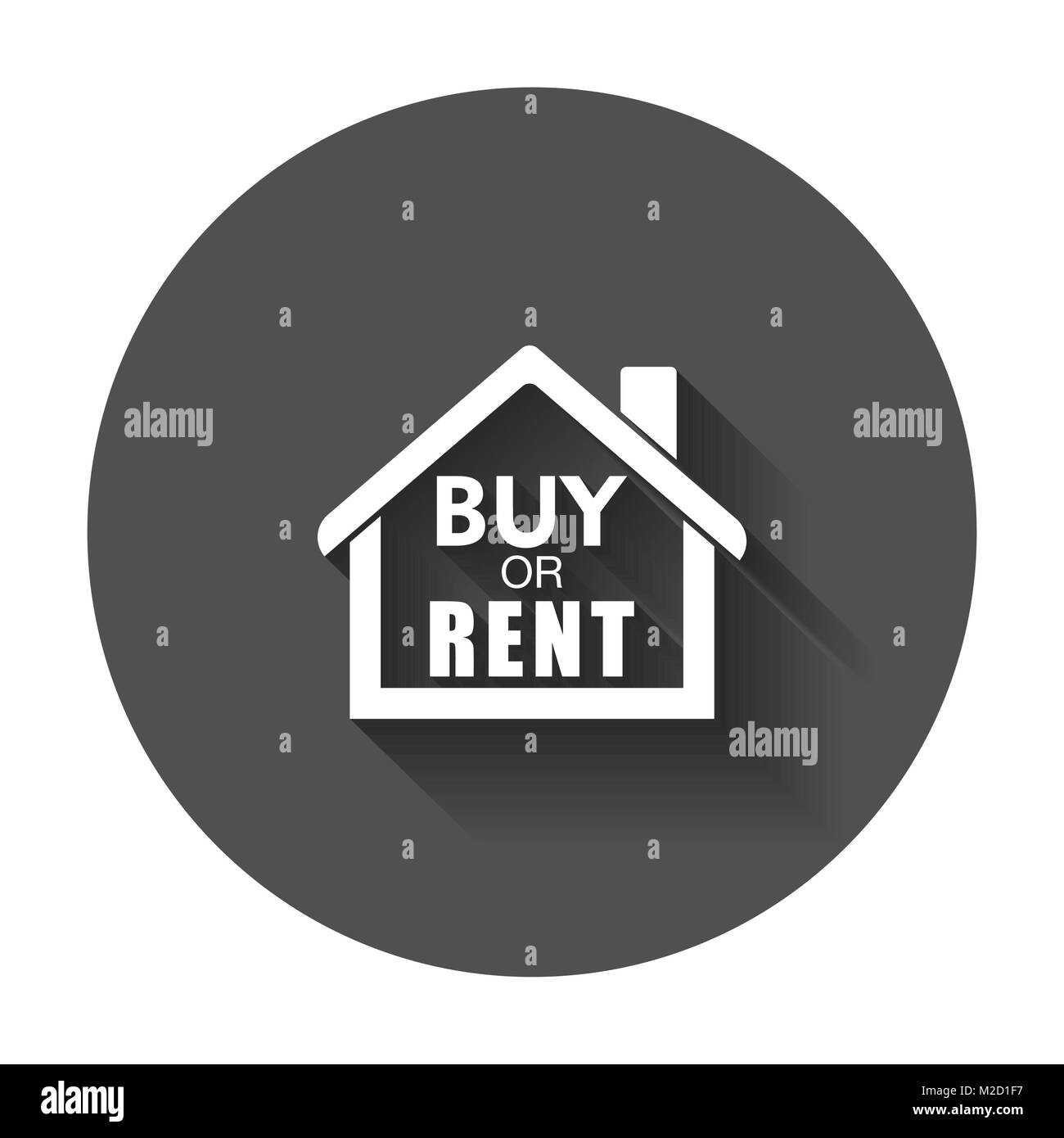 Buy or rent house. Home symbol with the question. Vector illustration ...