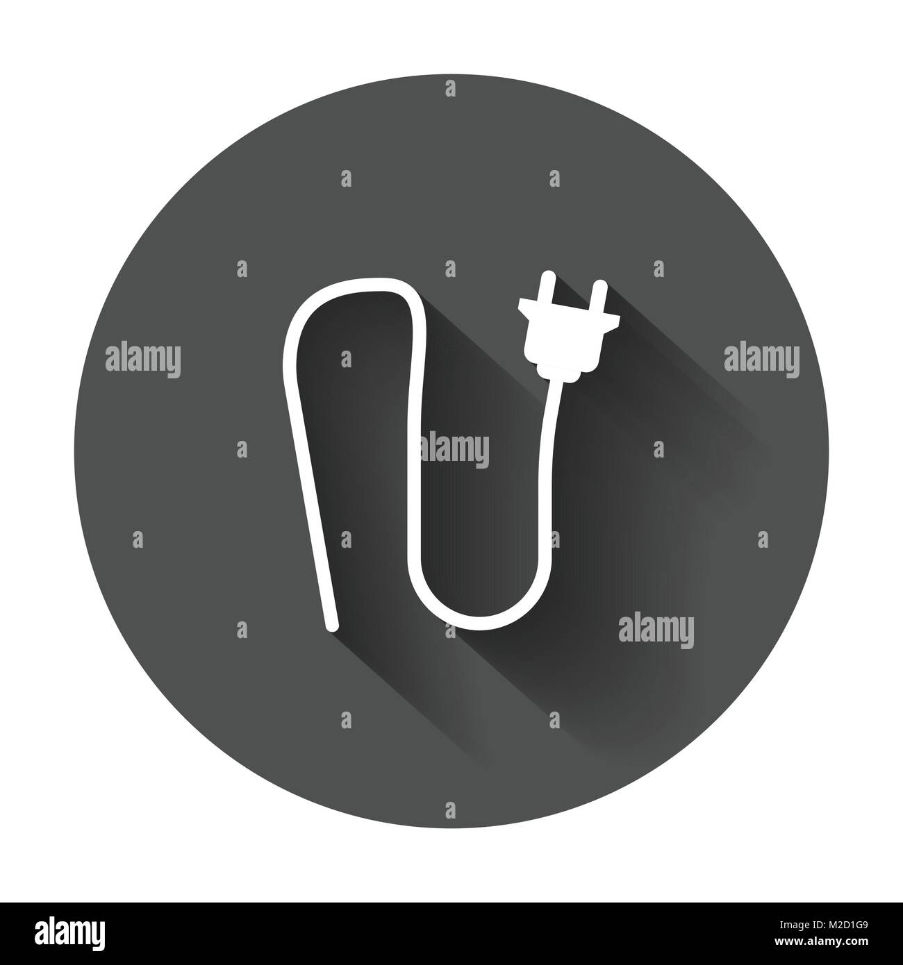 Electric plug icon. Power plug flat vector illustration with long ...