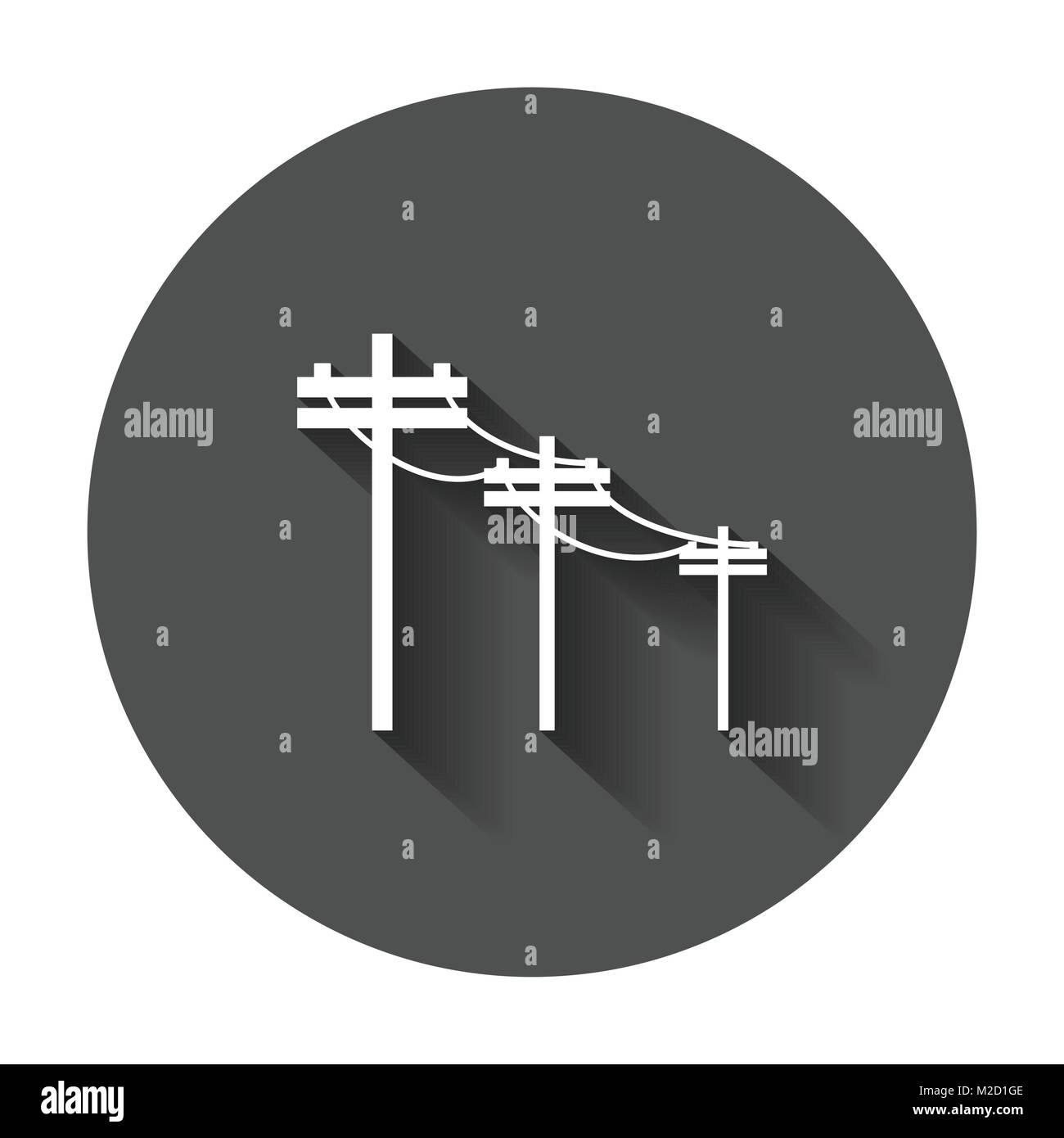 Long line high voltage power lines Cut Out Stock Images & Pictures - Alamy