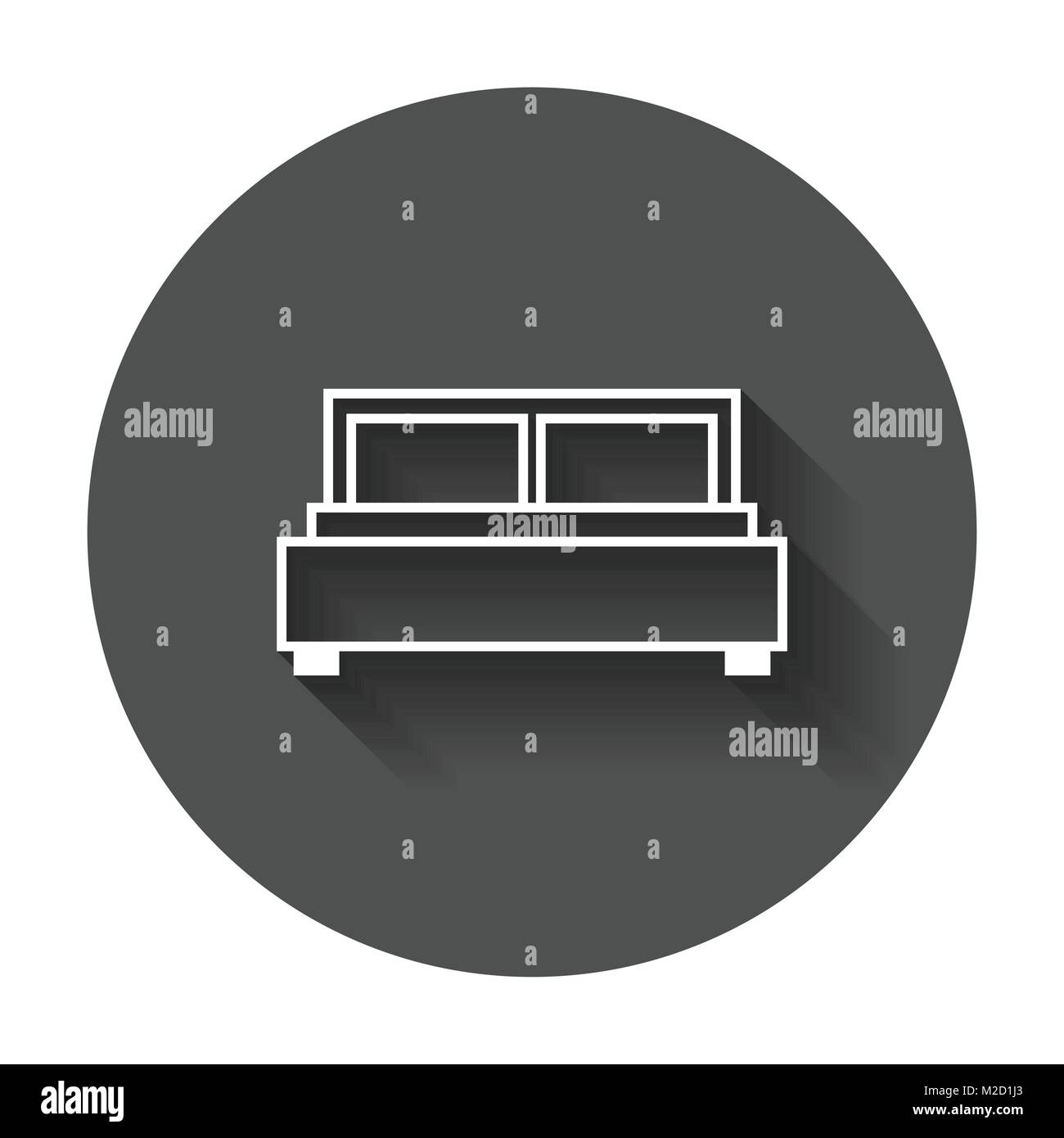 Bed vector illustration. Bed icon with long shadow Stock Vector Image ...