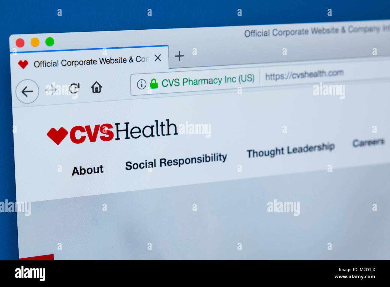 LONDON, UK - JANUARY 25TH 2018: The homepage of the official website ...
