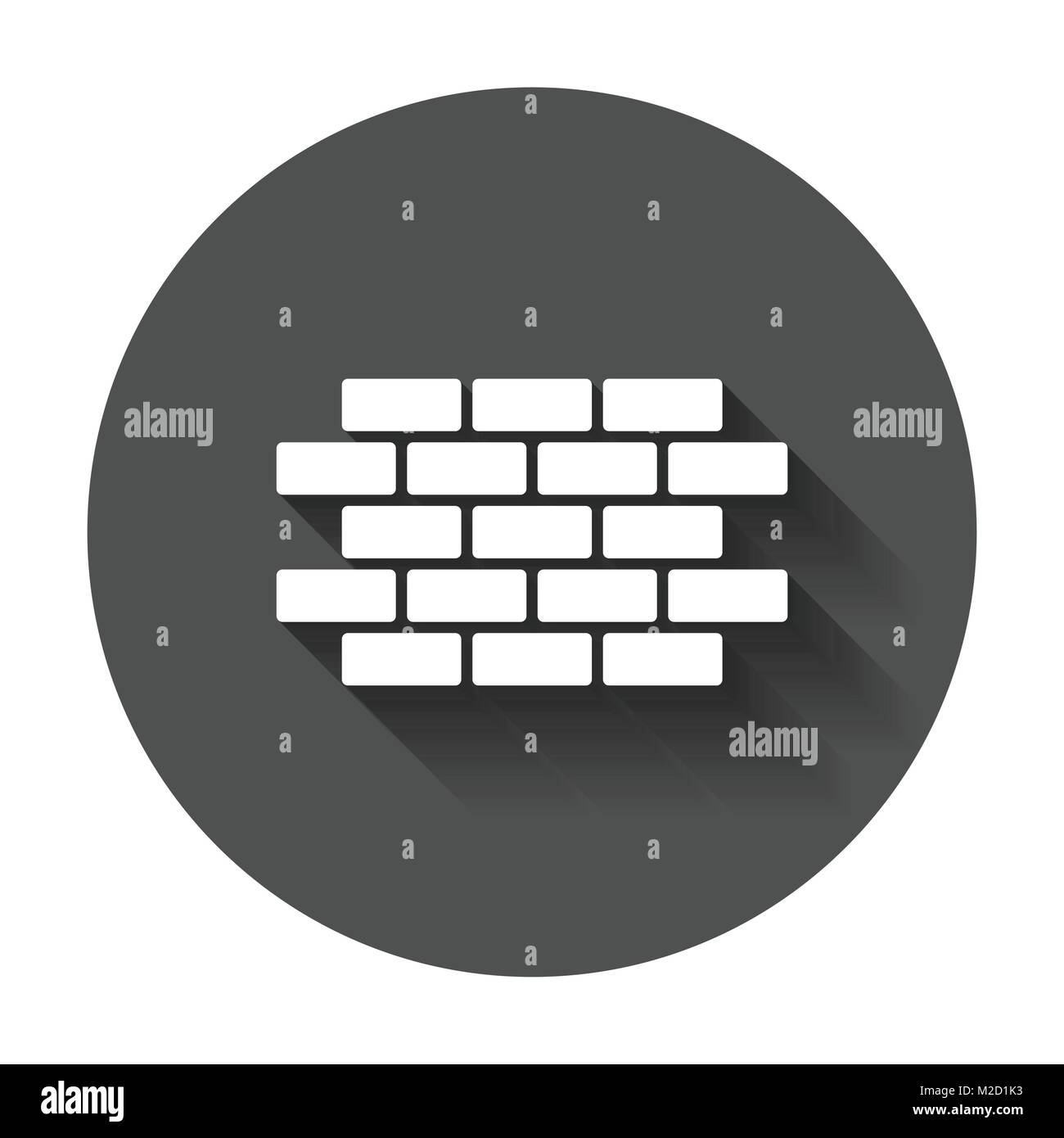Wall brick icon in flat style. Wall symbol illustration with long ...