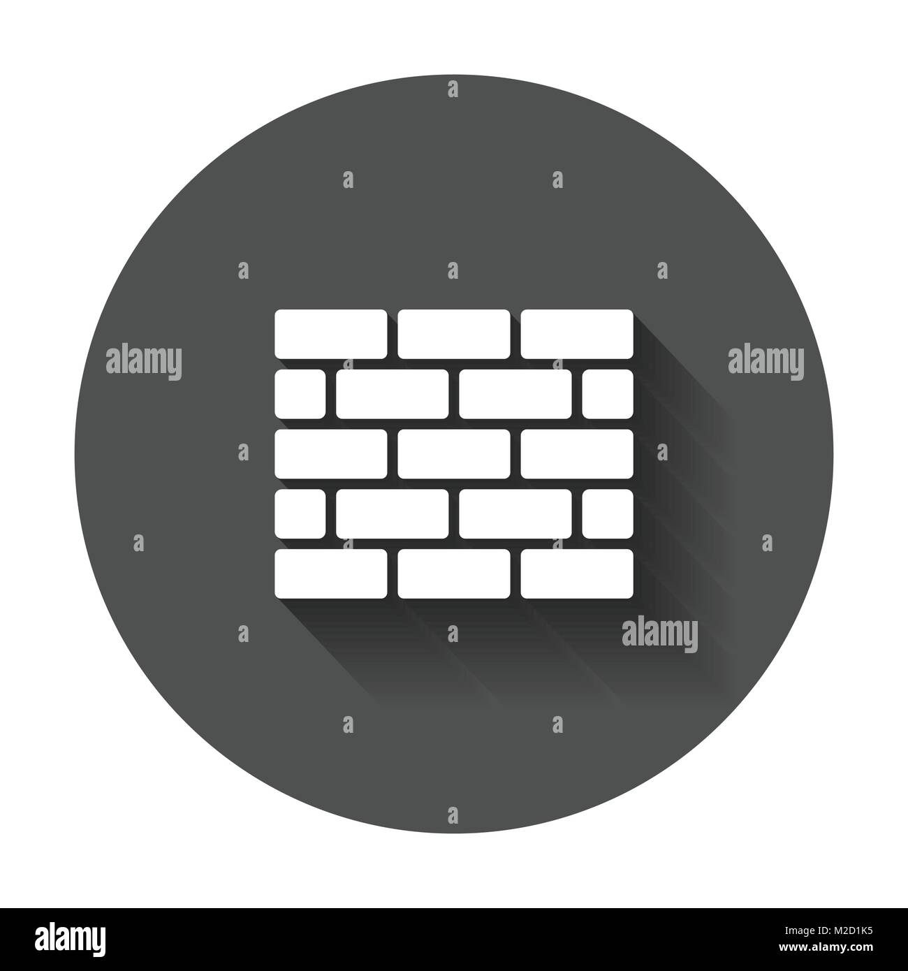 Wall brick icon in flat style. Wall symbol illustration with long ...