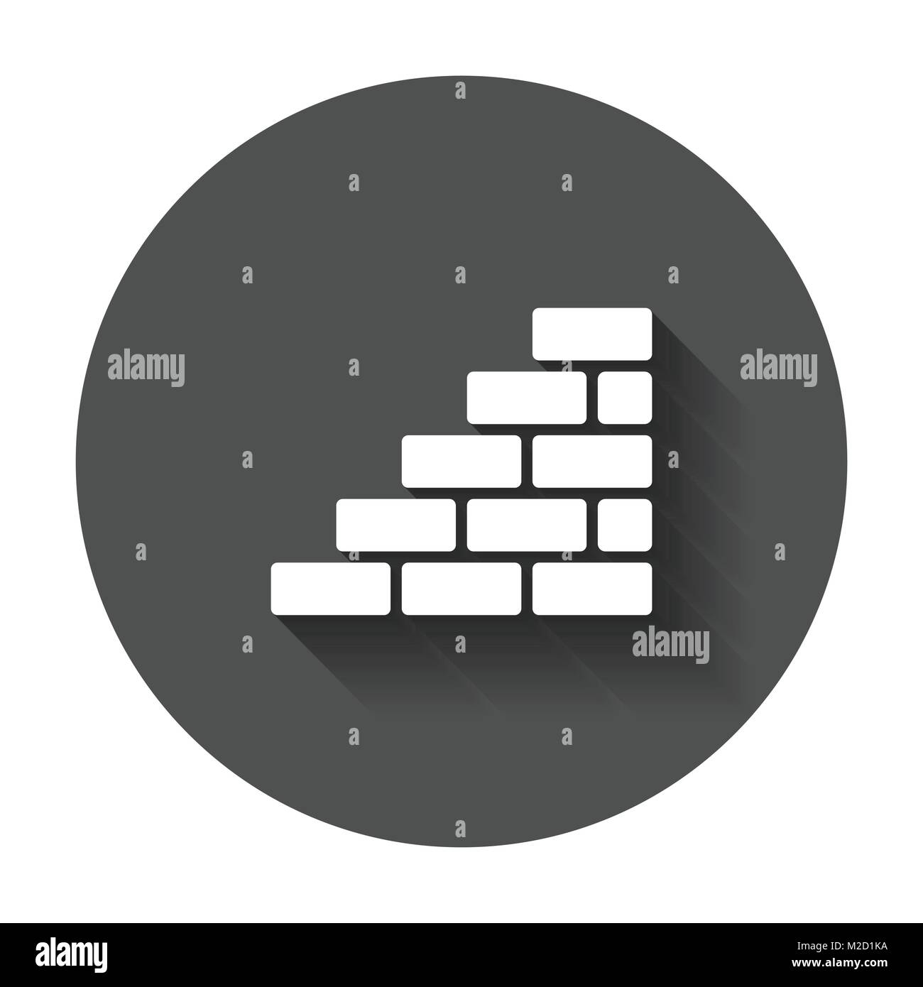 Wall brick icon in flat style. Wall symbol illustration with long ...