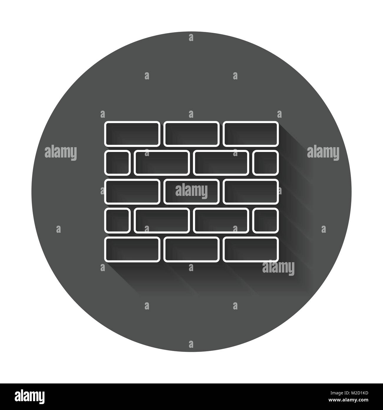 Wall brick icon in line style. Wall symbol illustration with long ...