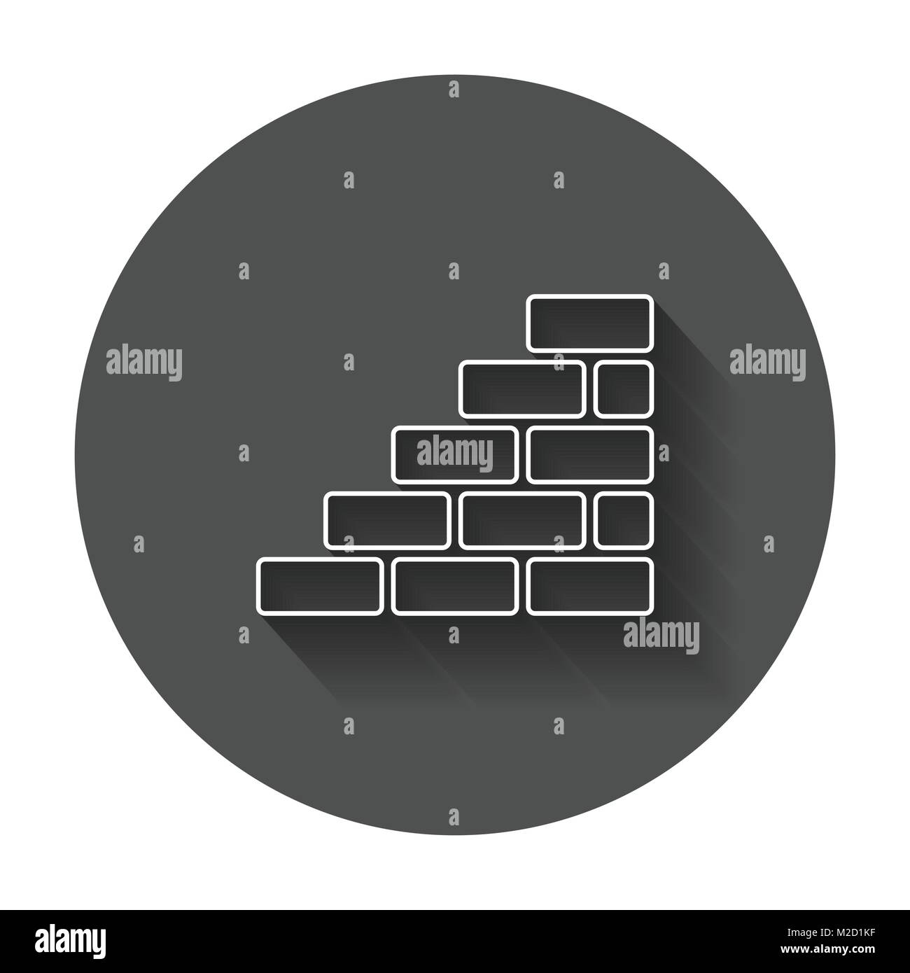 Wall brick icon in line style. Wall symbol illustration with long ...