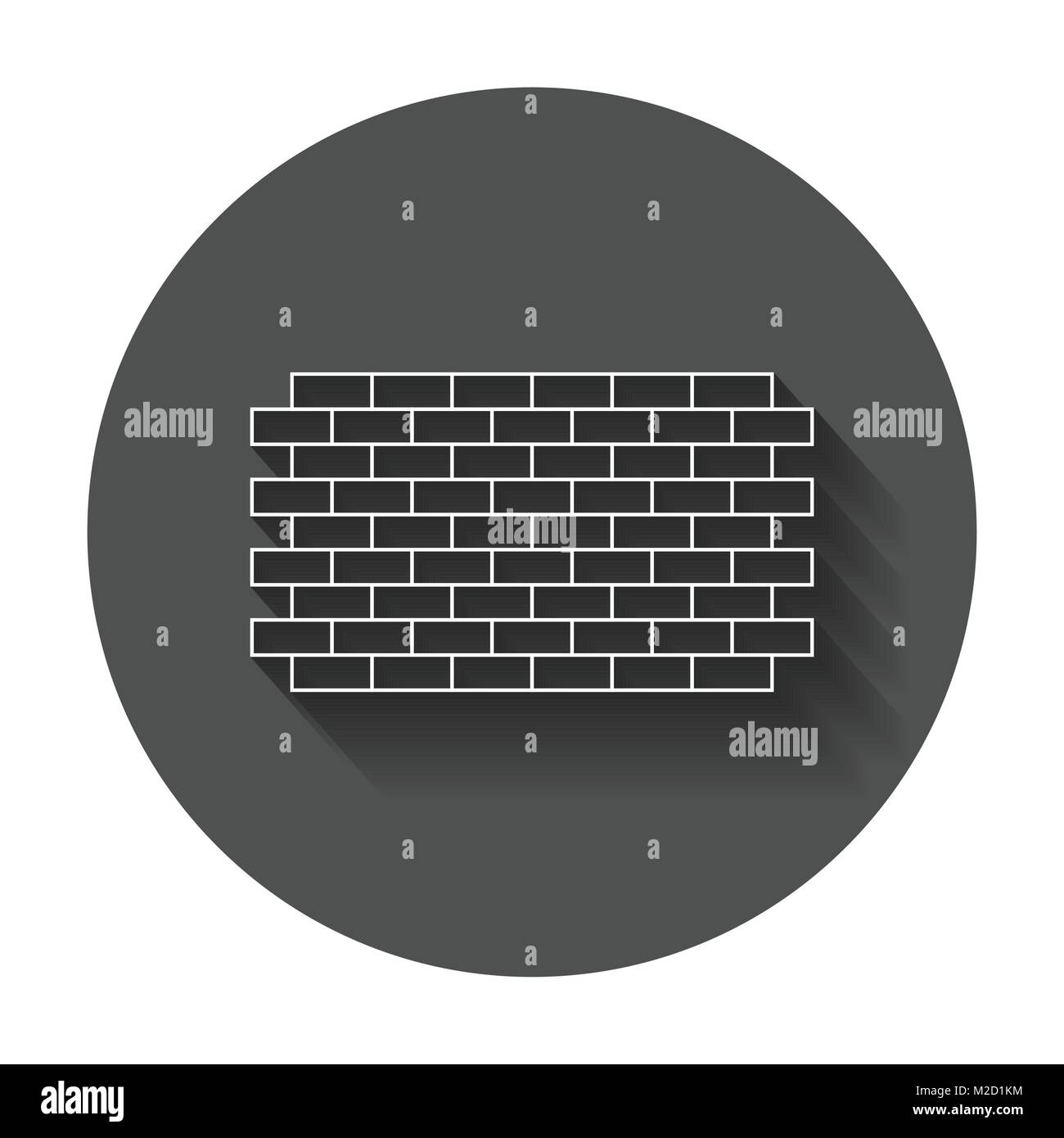 Wall brick icon in line style. Wall symbol illustration with long ...