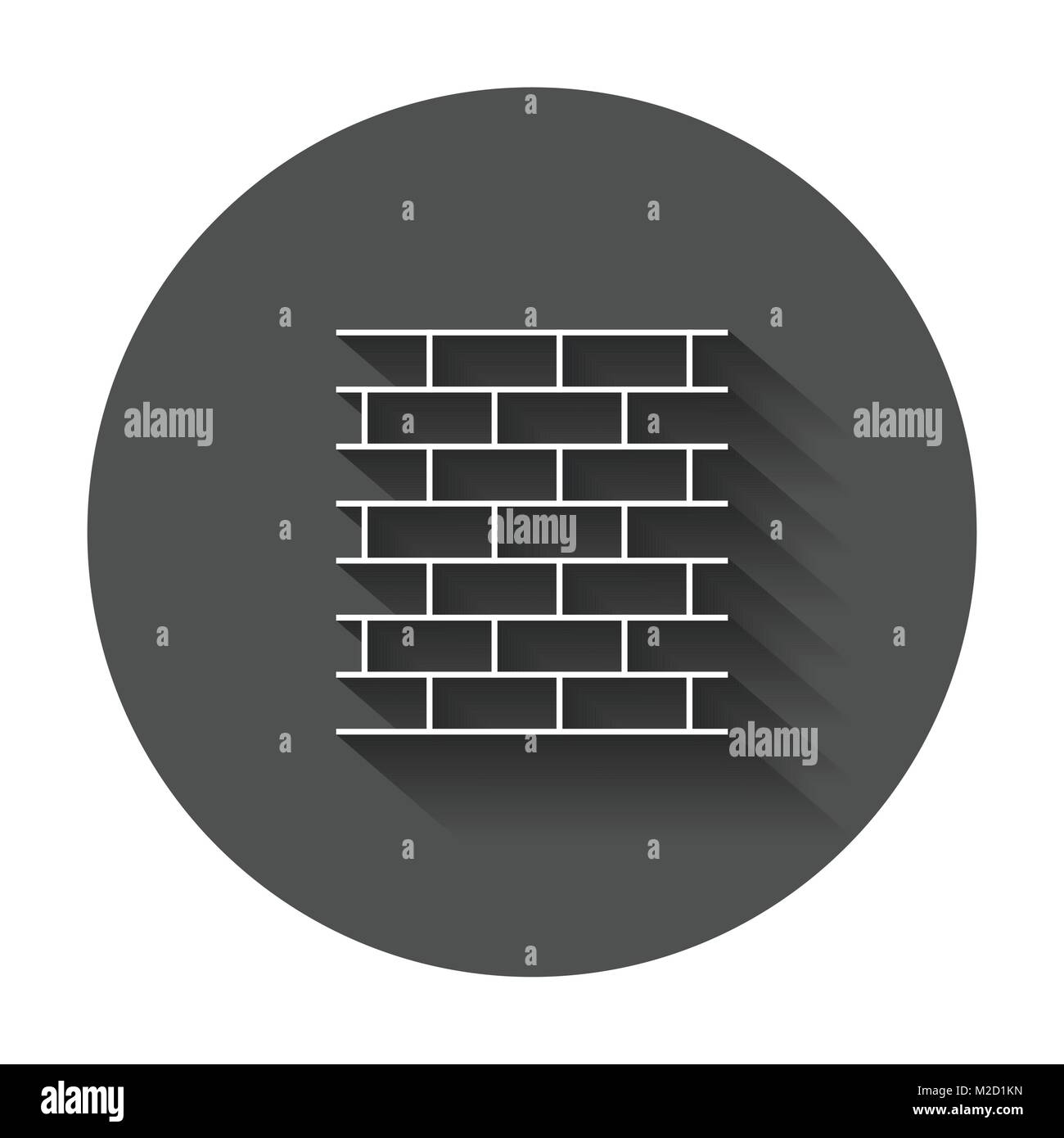 Wall brick icon in line style. Wall symbol illustration with long ...