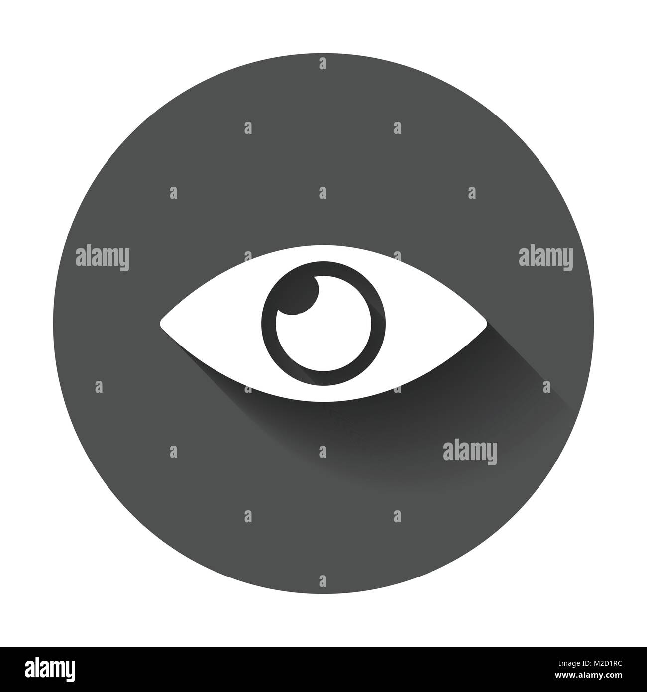 Simple eye icon vector. Eyesight pictogram in flat style with long ...