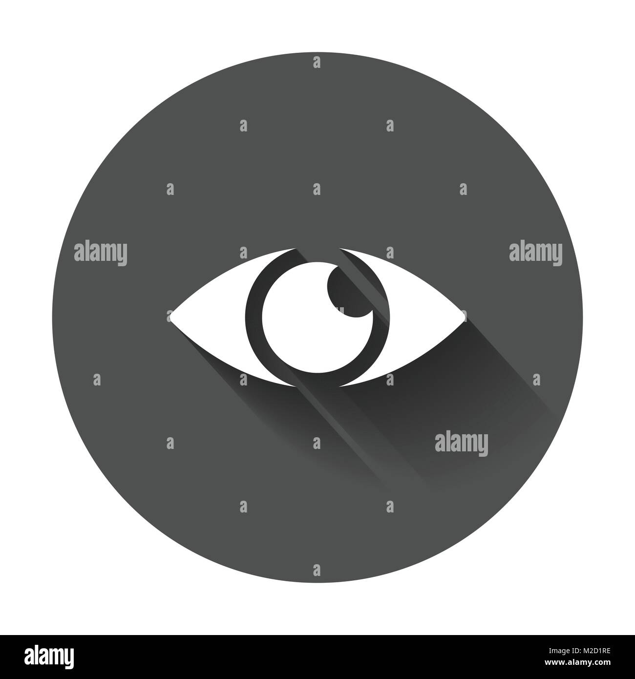Simple eye icon vector. Eyesight pictogram in flat style with long ...