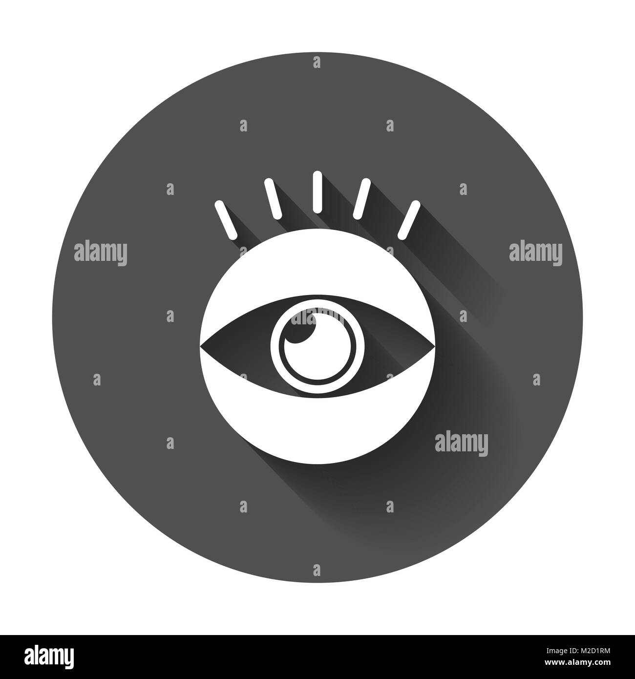 Simple eye icon vector. Eyesight pictogram in flat style with long ...