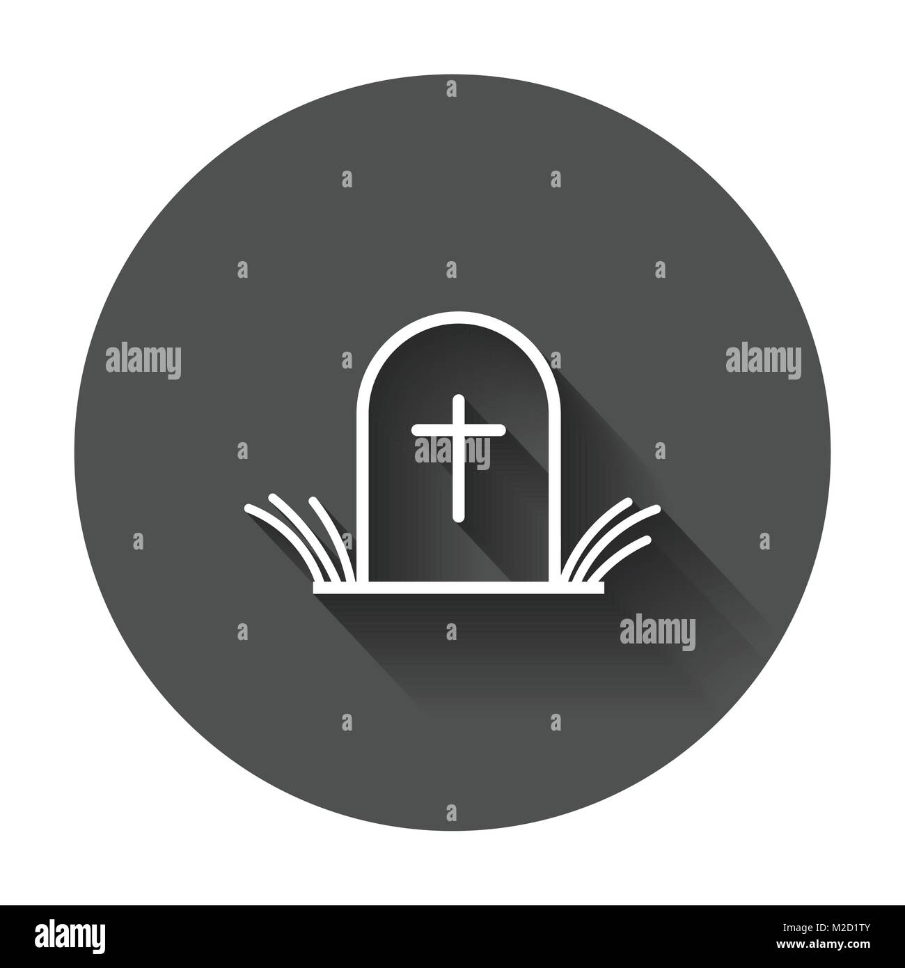 Halloween grave icon in line style. Gravestone vector illustration. Rip ...