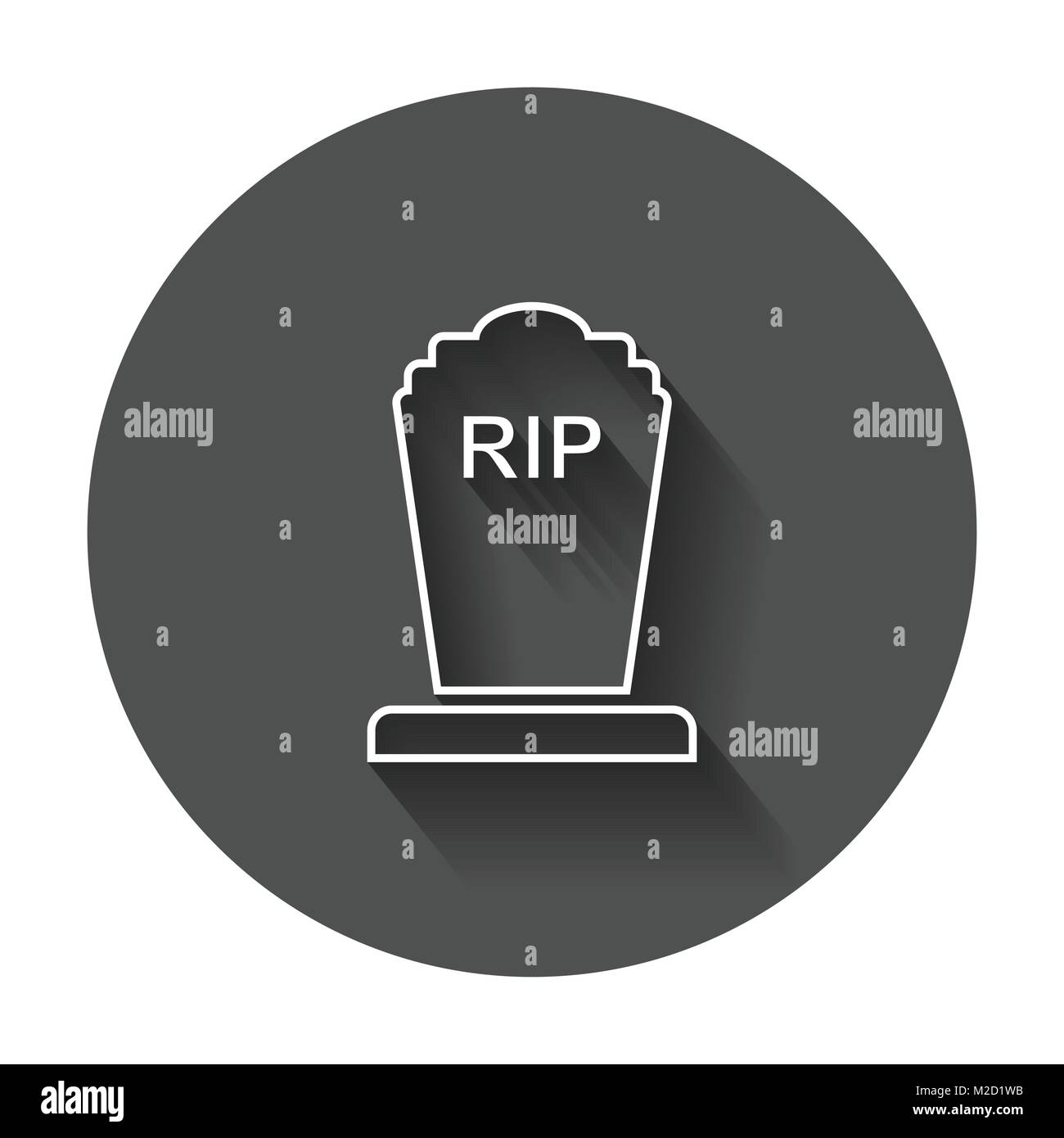 Halloween grave icon in line style. Gravestone vector illustration. Rip ...