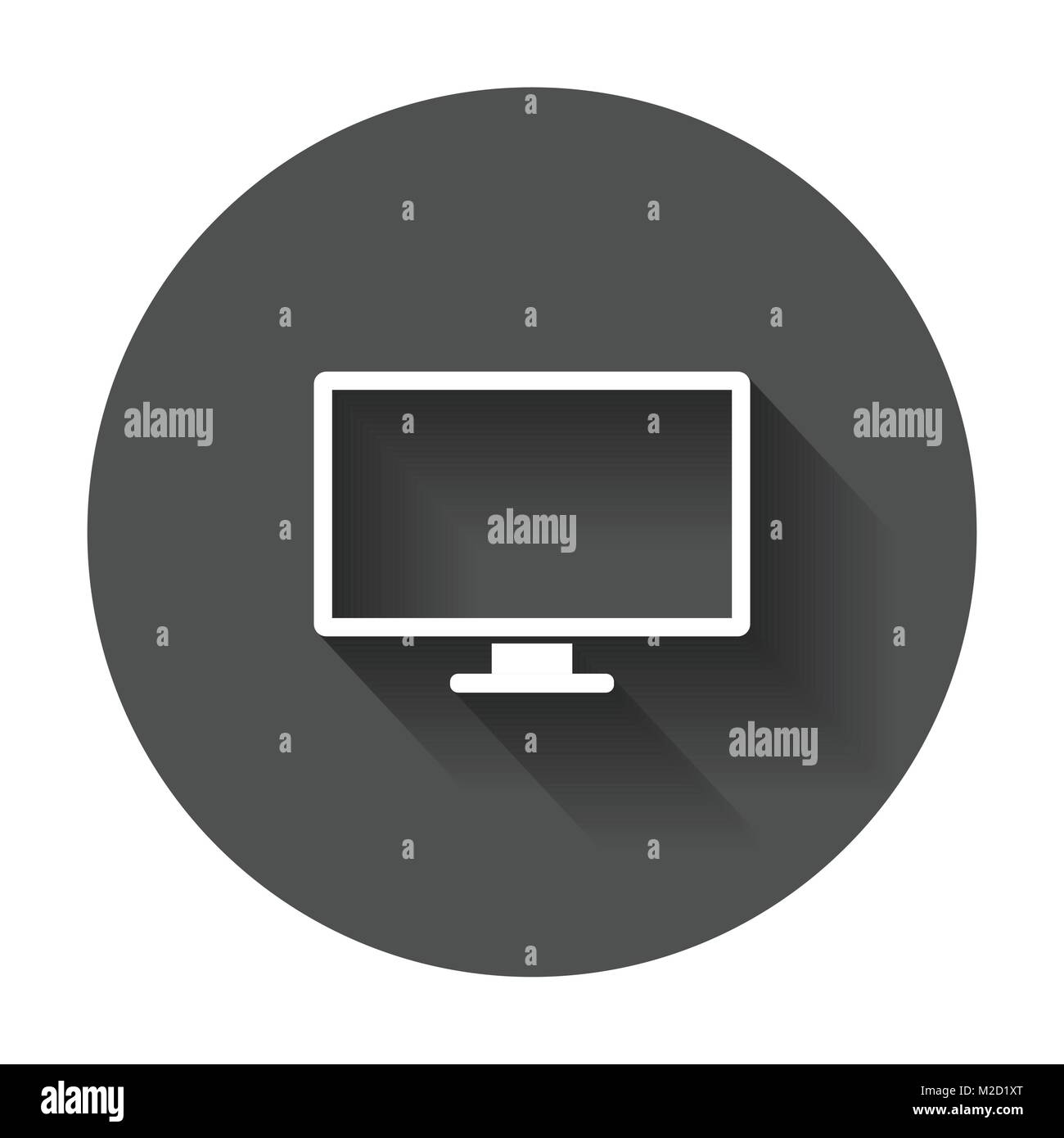 Computer vector illustration. Monitor flat icon. Tv symbol with long ...