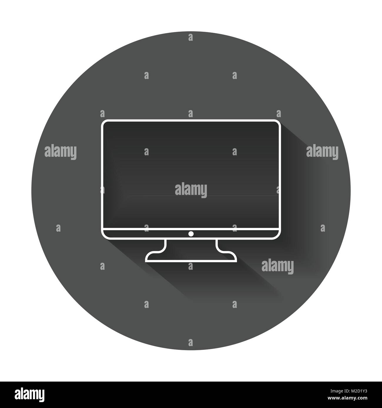 Computer vector illustration in line style. Monitor flat icon. Tv ...