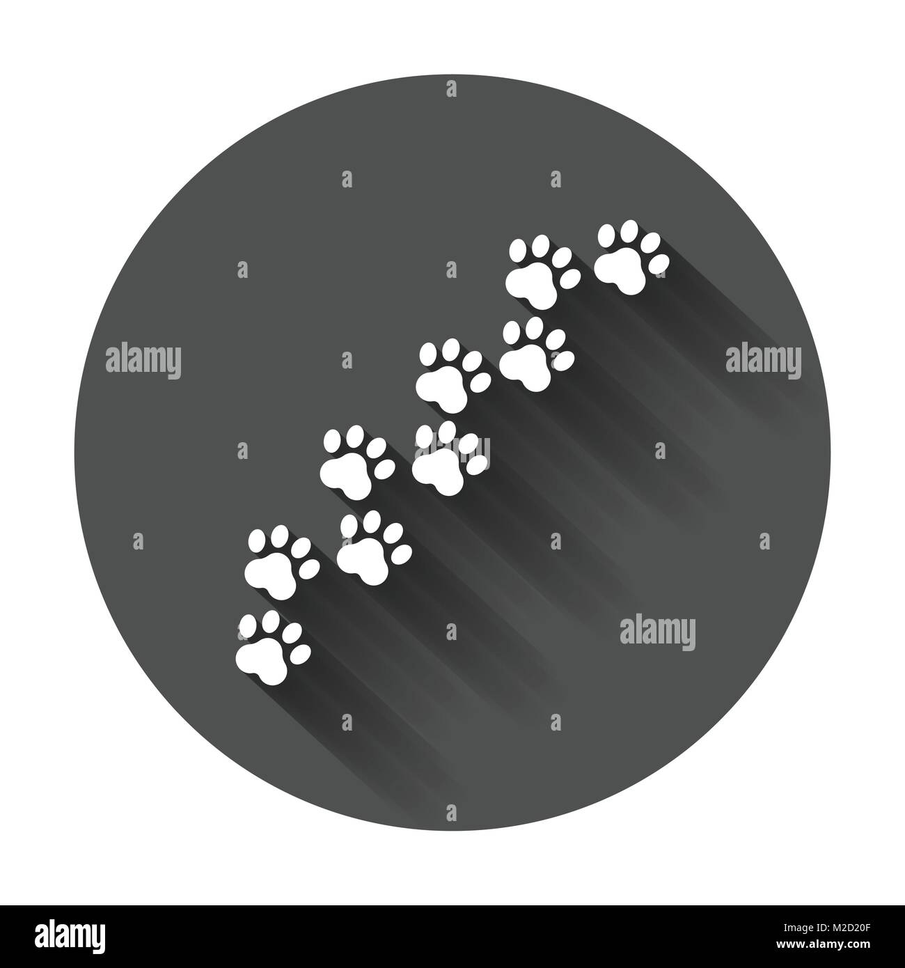 Paw print vector icon. Dog or cat pawprint illustration. Animal ...