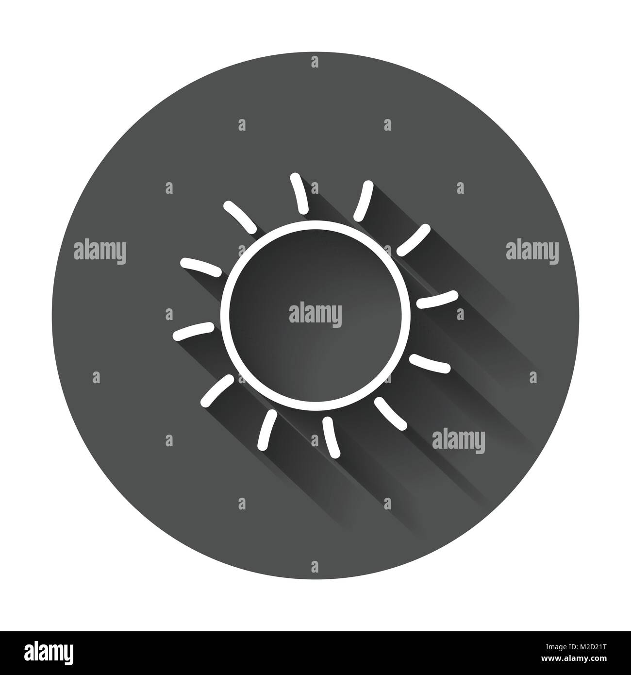 Sun icon vector illustration. Sun with ray symbol with long shadow ...
