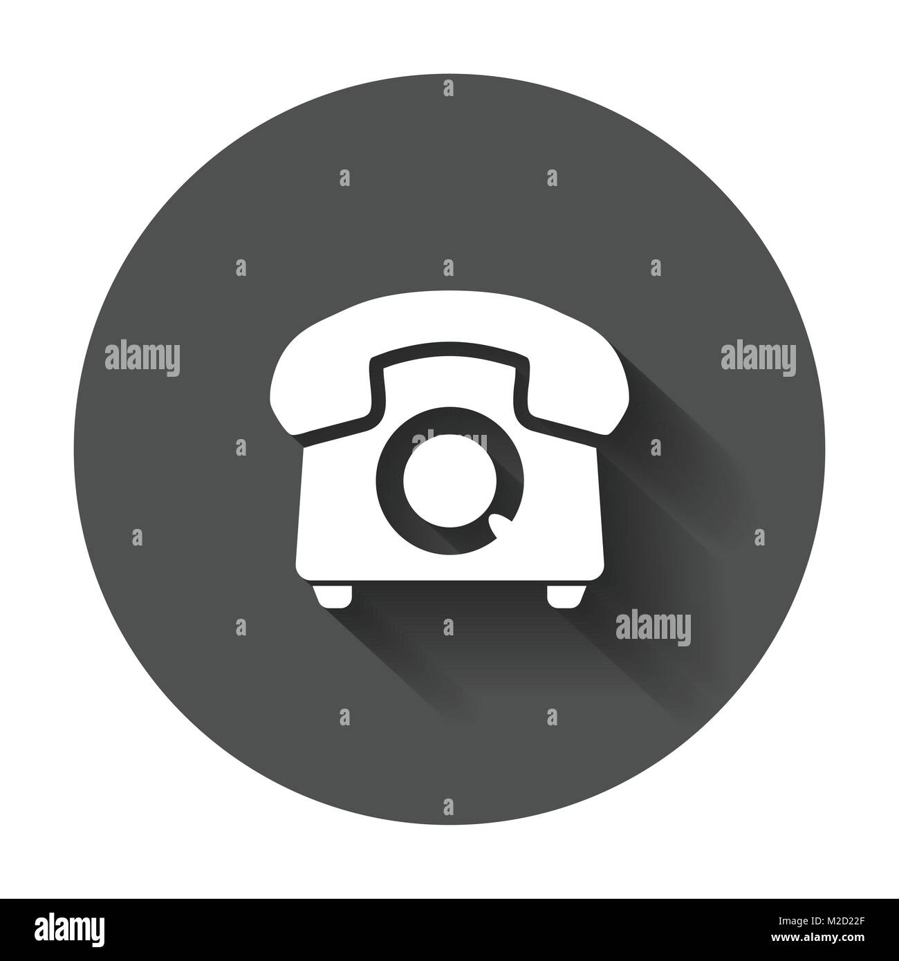 Phone vector icon. Old vintage telephone symbol illustration with long ...