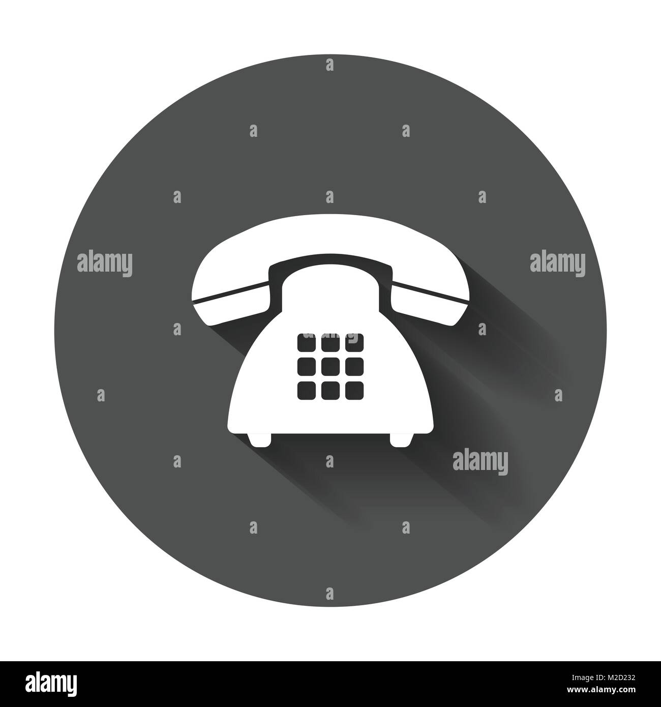 Phone vector icon. Old vintage telephone symbol illustration with long ...