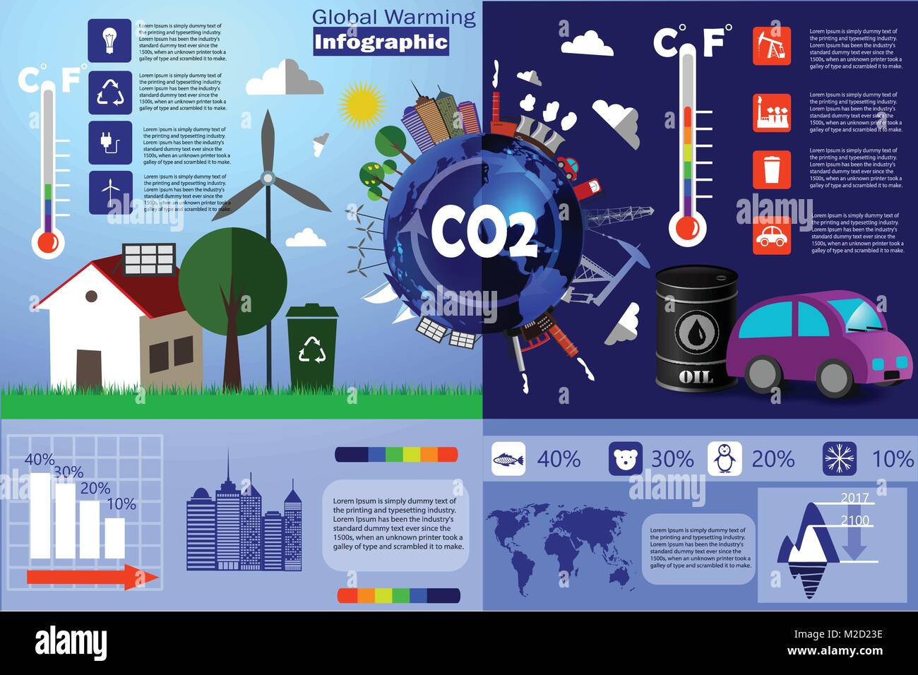Global warming infographic vector Stock Vector Image & Art - Alamy