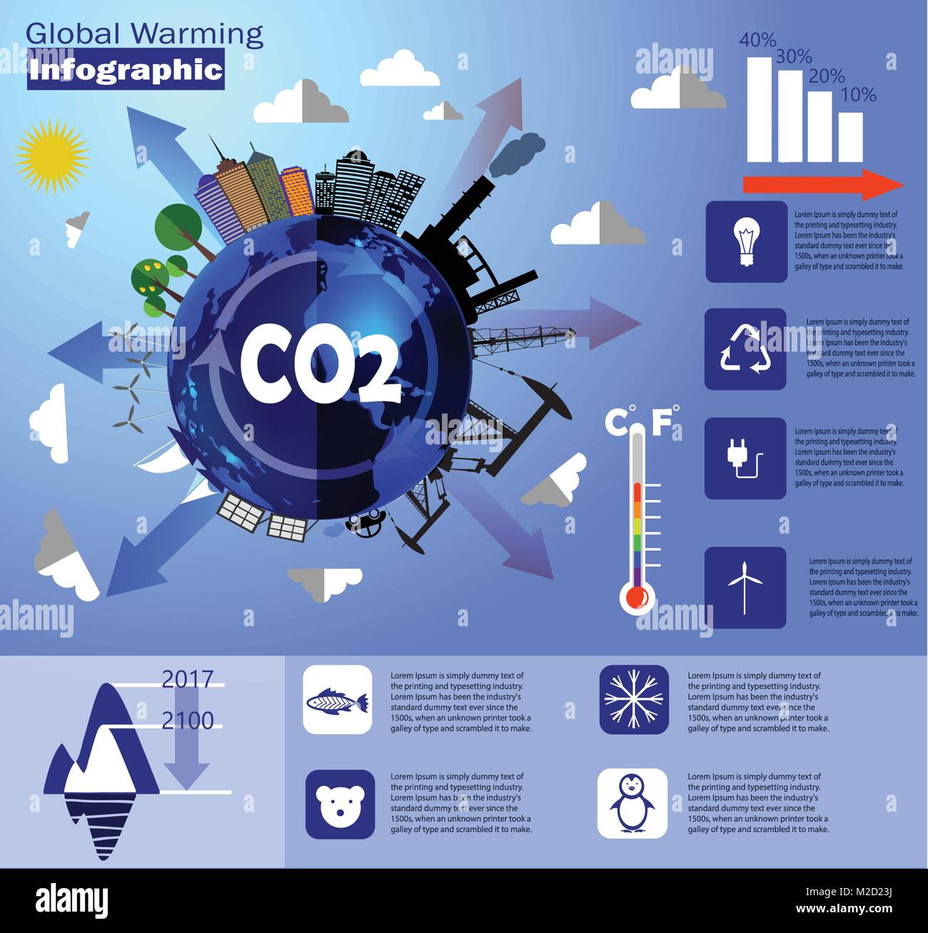 Global warming infographic vector Stock Vector Image & Art - Alamy