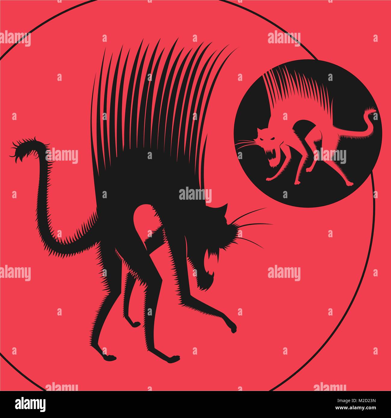 Two Aggressive Black Cats Stock Vector Image & Art - Alamy