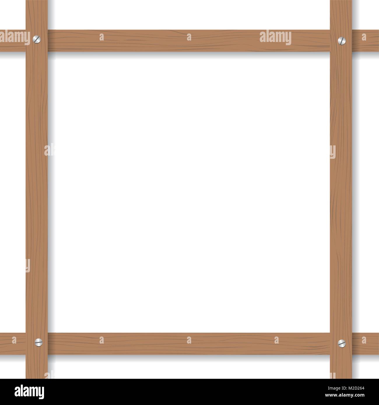 Brown wooden frame with screws isolated on white background Stock ...