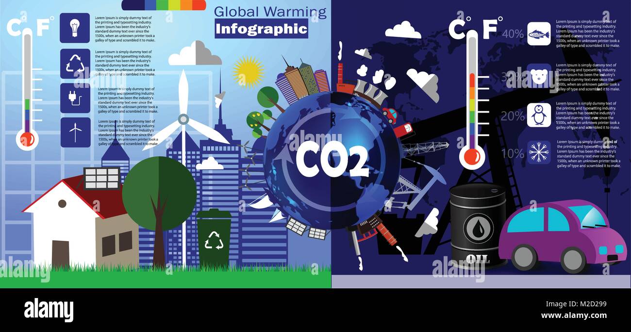 Global warming infographic vector Stock Vector Image & Art - Alamy