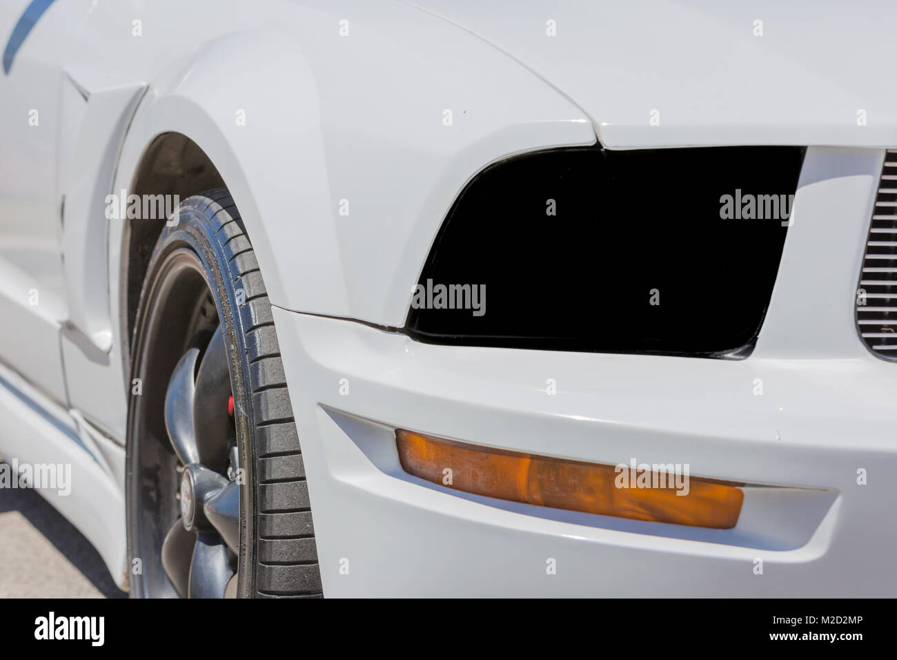 Beautiful and powerful american muscle car, wide and sporty tires with ...