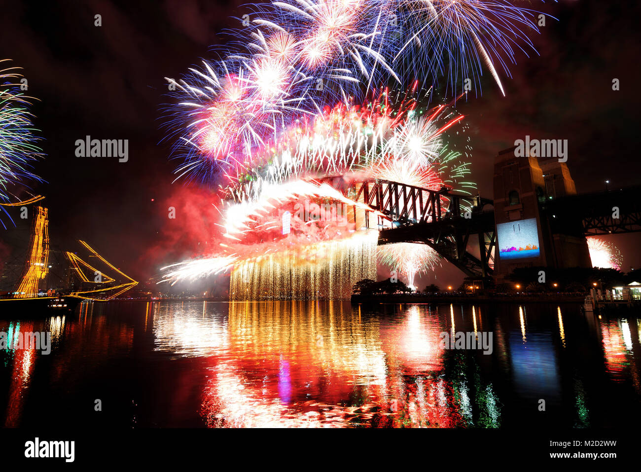 Fireworks sydney harbour panorama hi-res stock photography and images ...