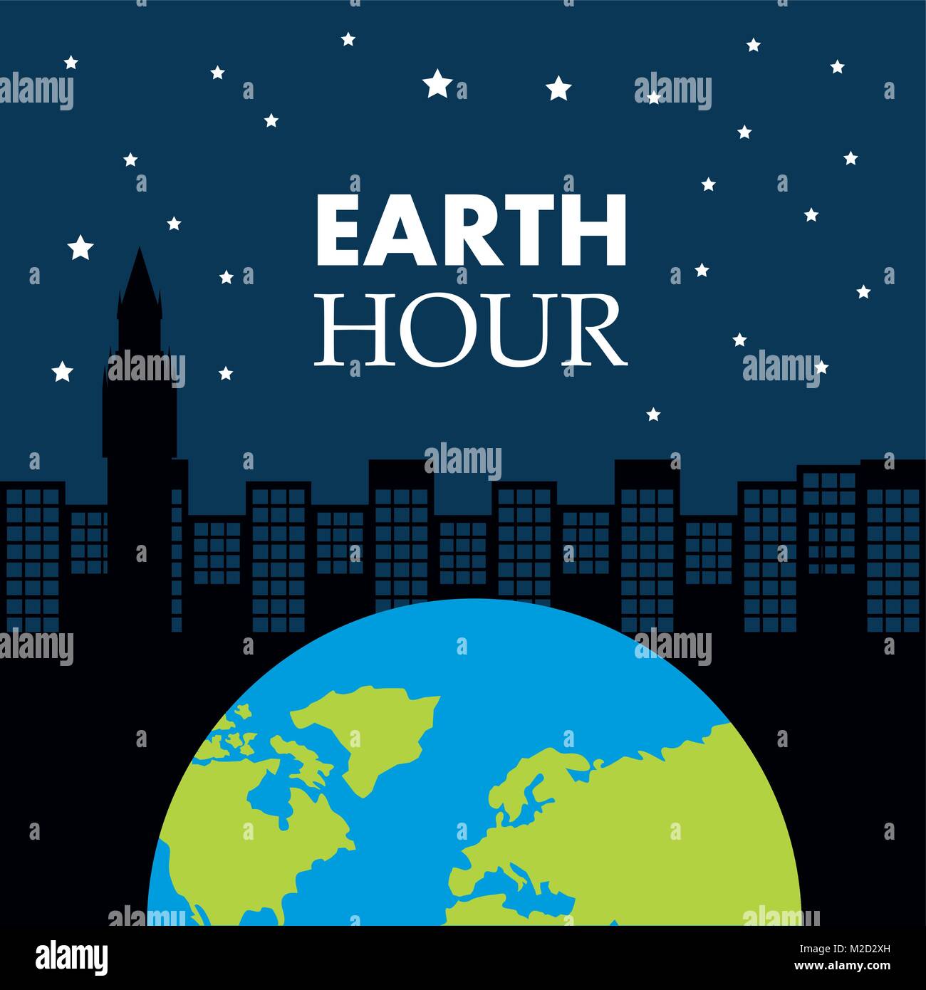 earth hour globe world city night star sky Stock Vector Image & Art - Alamy