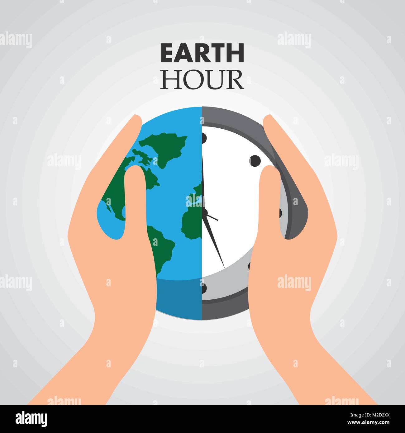 hand holding earth hour clock protection eco Stock Vector Image & Art ...