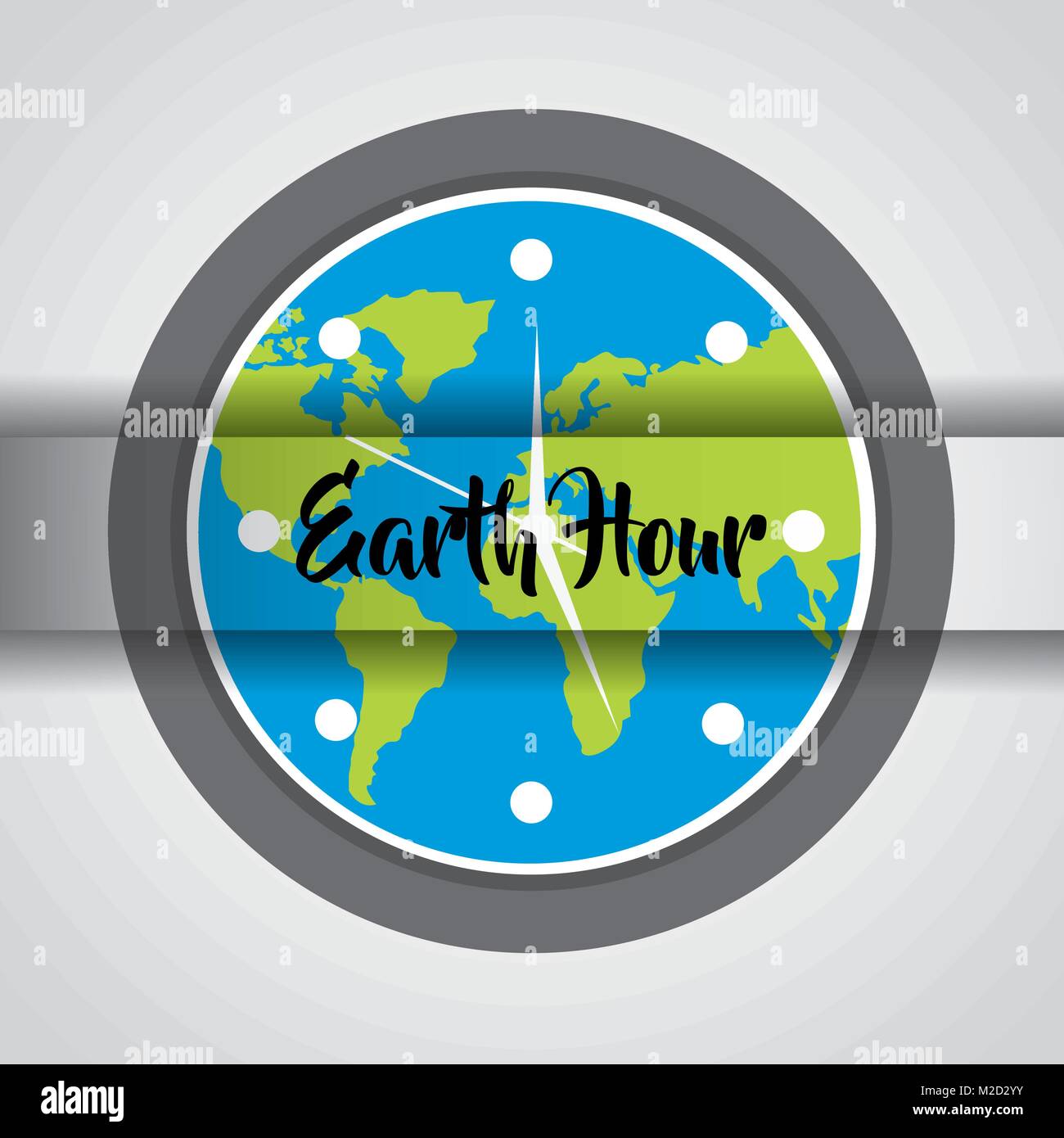 earth hour round clock globe world celebration event Stock Vector Image ...